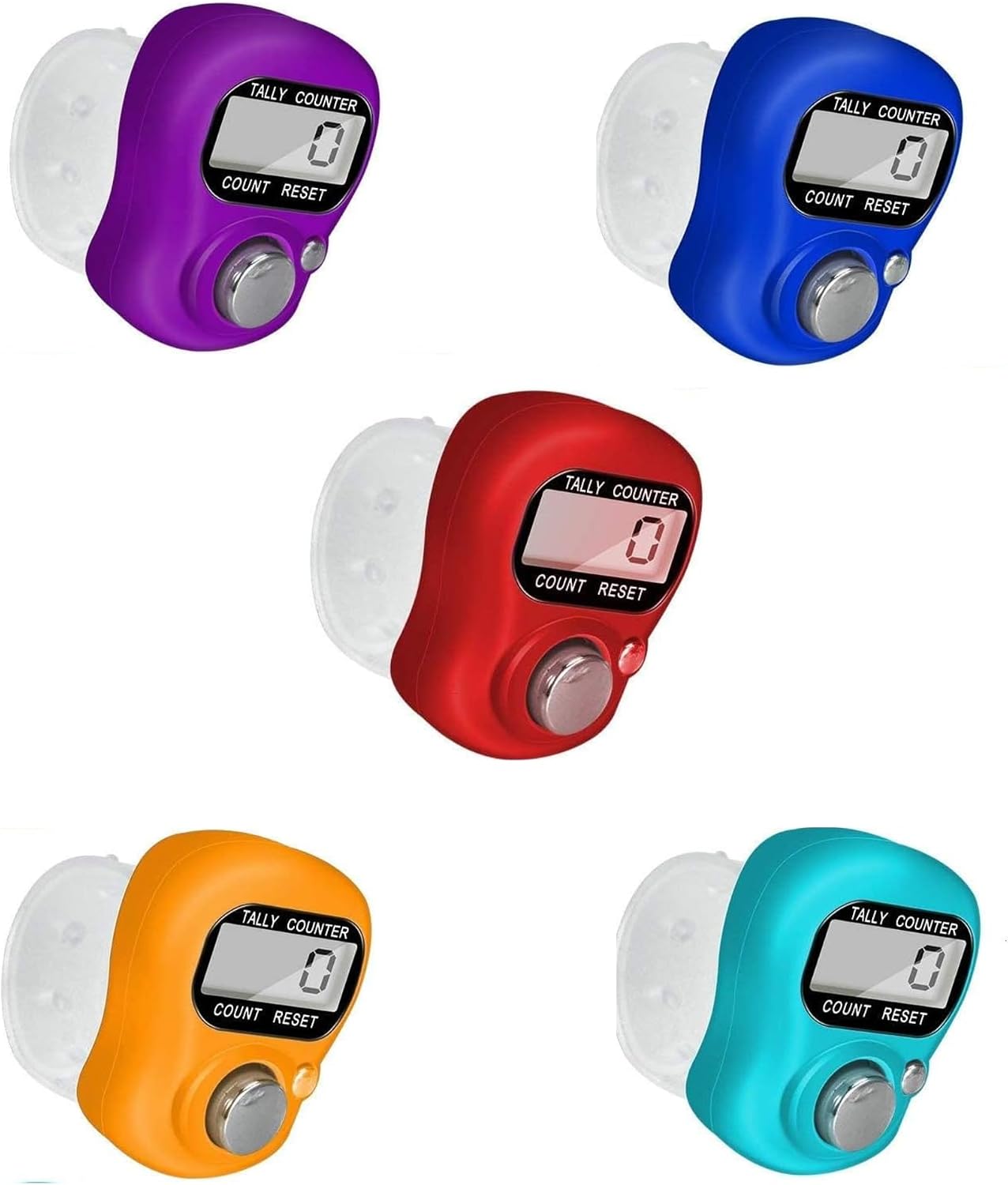 GENZY Electronic Finger Counter, 5-Pack, Finger Tasbih, Resettable 5 ...
