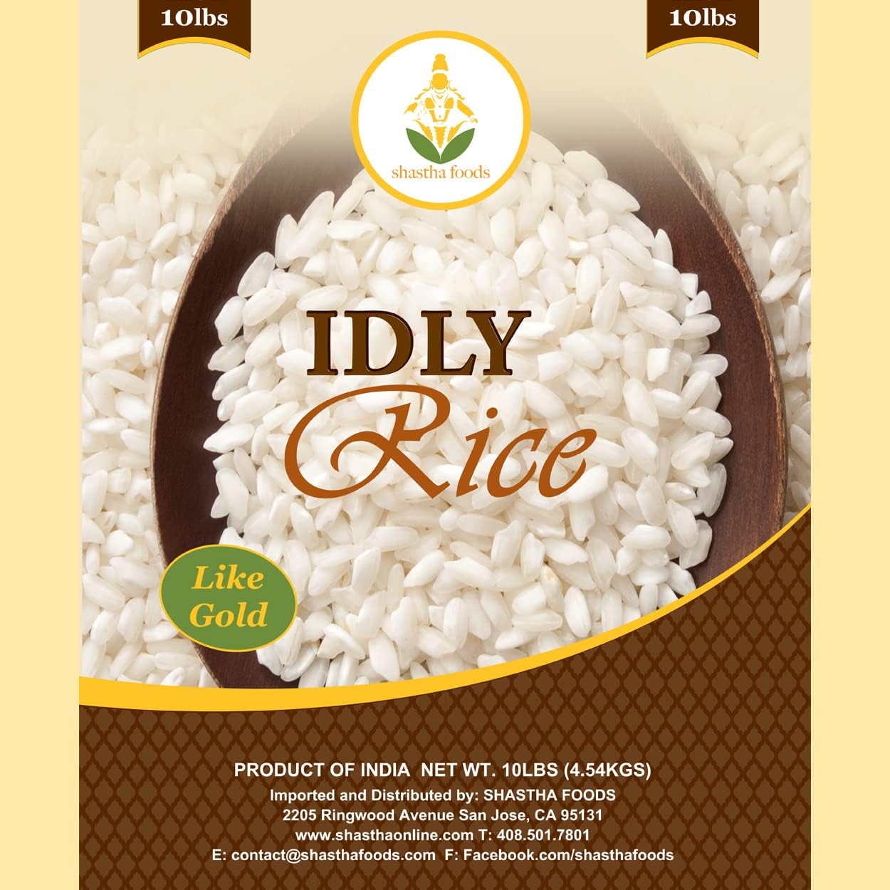 Amazon.com : Shastha Idli/Idly rice 10 Lbs (Pack of 2) 10 Lbs x 2 Bags ...