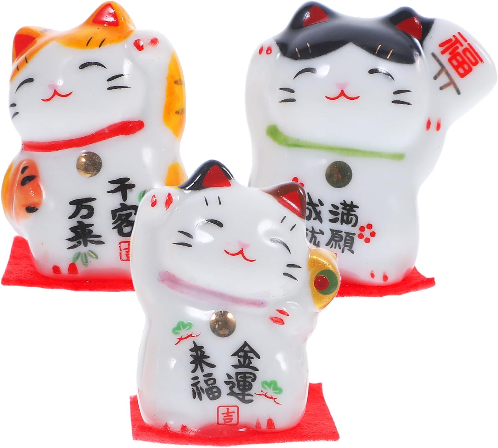 Amazon.com: Yakushigama Mini Maneki Neko Set - 6 Antique Black ...