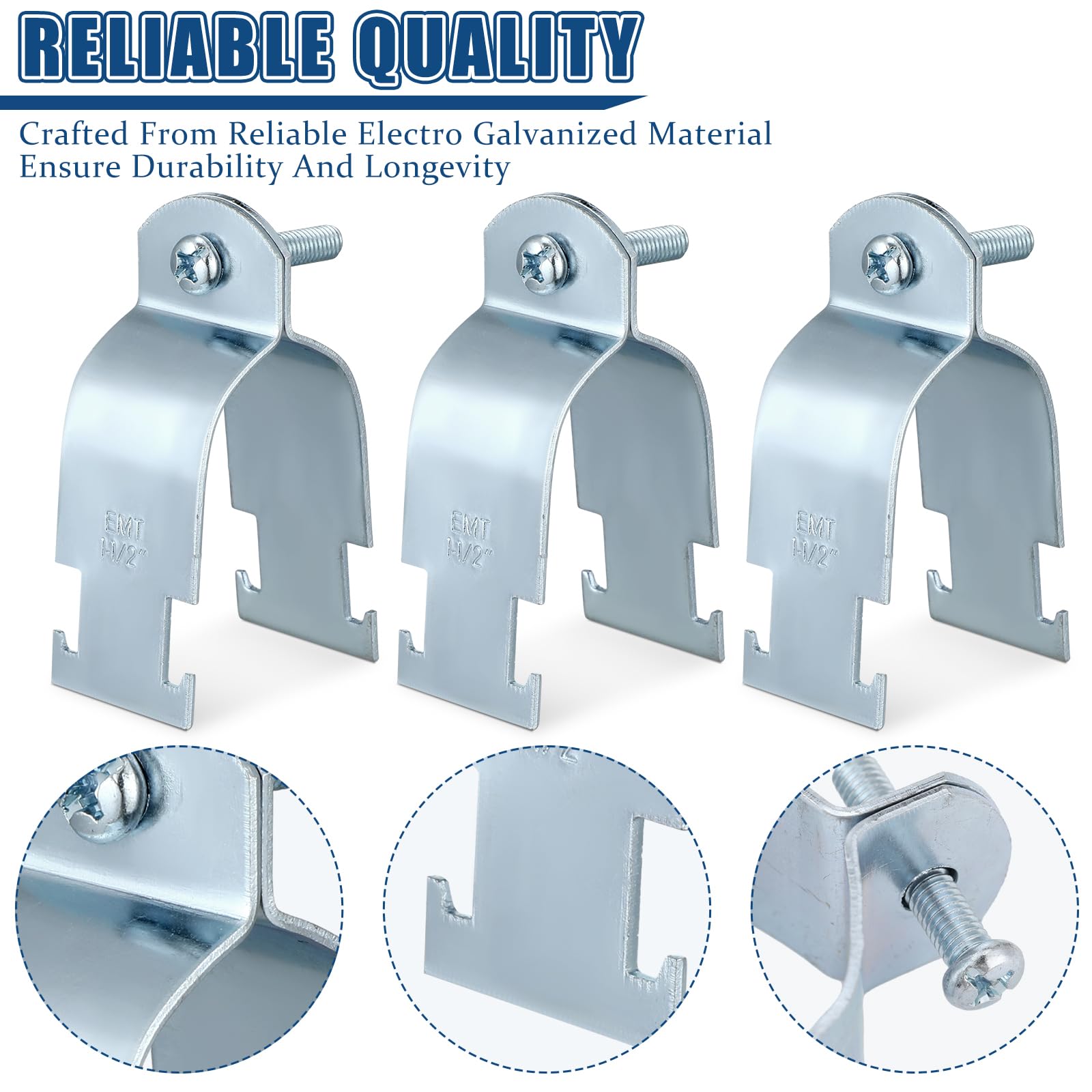 Snapklik.com : Landhoow 50 Pcs EMT Pipe Universal Strut Clamps Strut ...