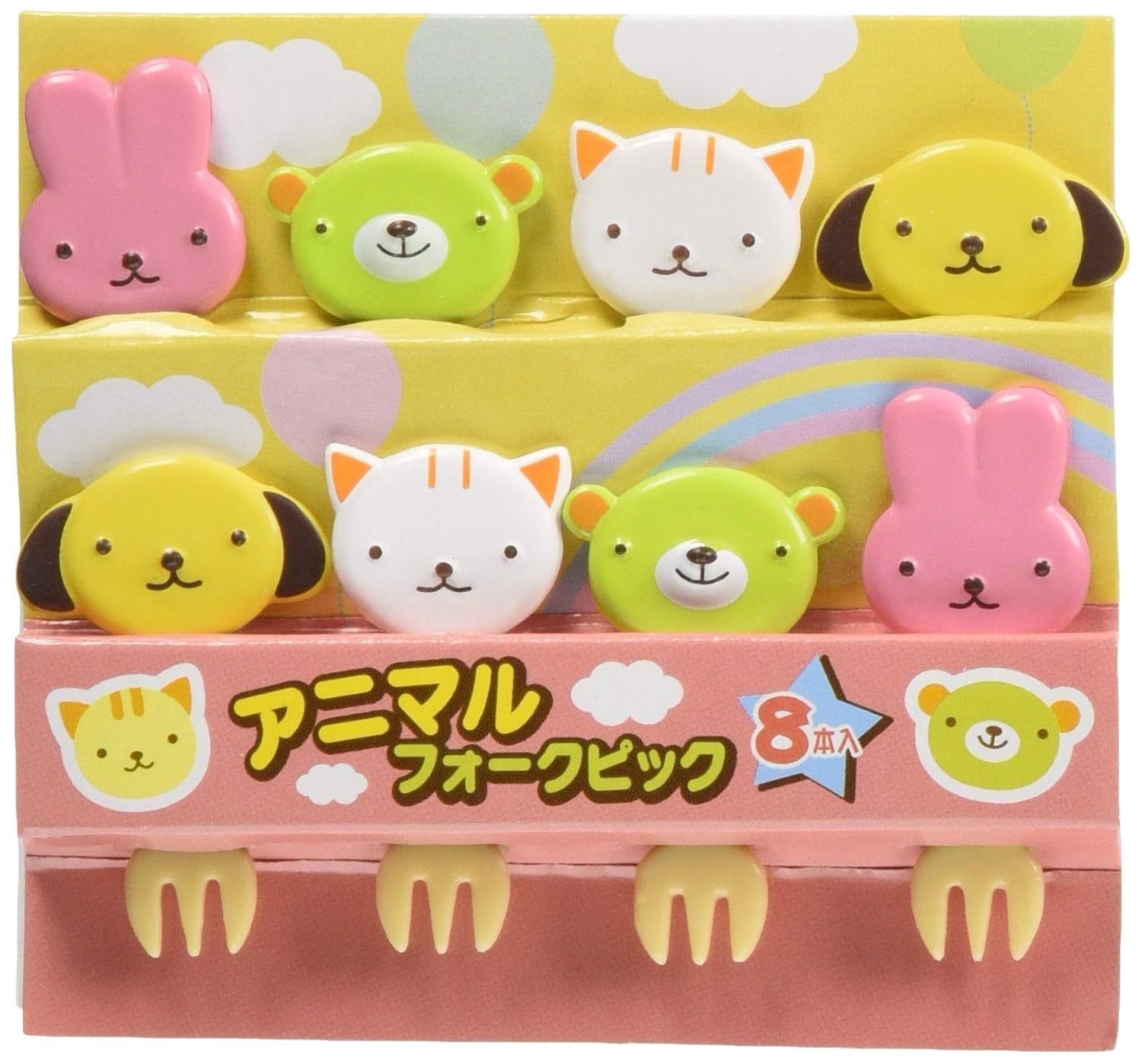 Amazon.com: CuteZCute Bento Food Pick, 8-Piece, 4 Designs, Animal Fork ...