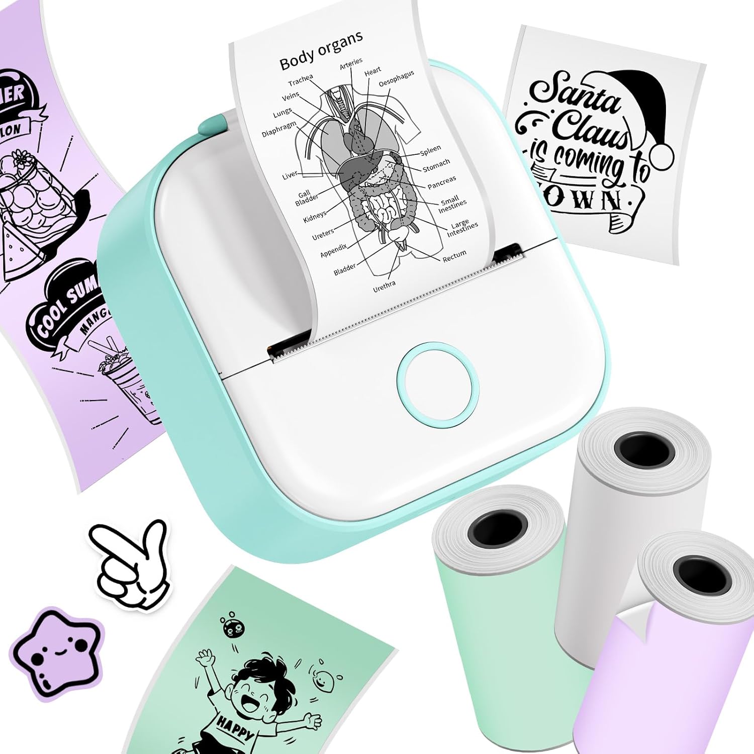 Phomemo T02 Sticker Printer with 3 Rolls Paper- Mini Printer Print Pod ...