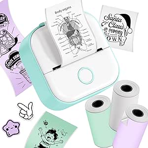 Phomemo T02 Sticker Printer with 3 Rolls Paper- Mini Printer Print Pod ...