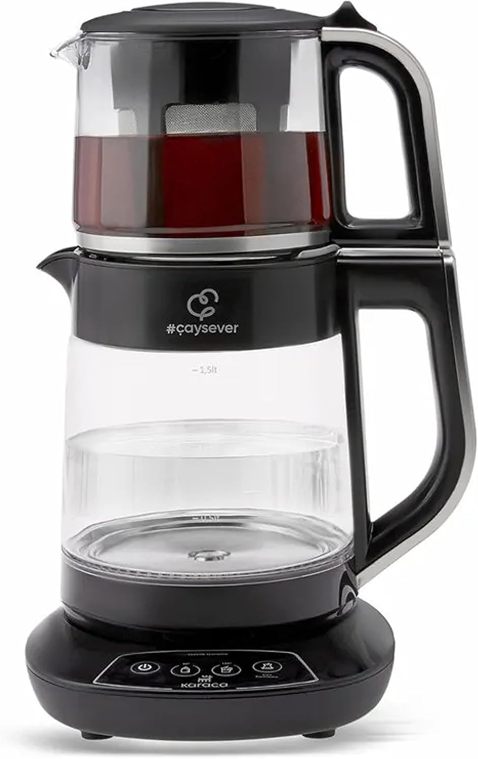 Karaca Çaysever Glass Teapot, Turkish Electric Tea Maker Machine 1700 W ...