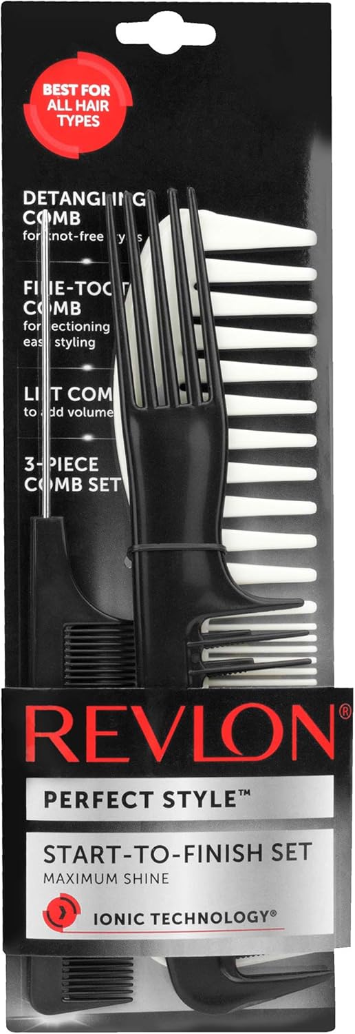 Amazon.com: Revlon Perfect Style Detangling Volumizing 3 Piece Comb Set ...
