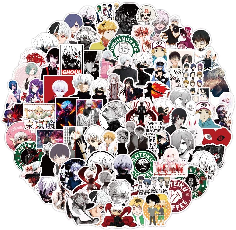 100Pcs Tokyo Ghoul Stickers for Laptop Car Bike Helmet Phone Guitar ...