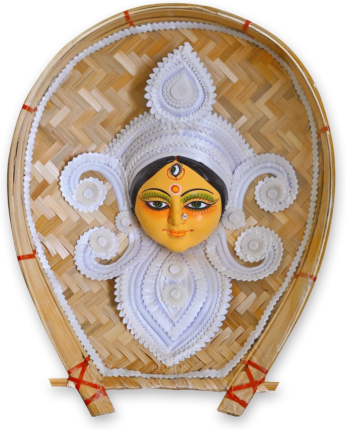 Buy Arushis Maa Durga Face In Kulo Wall hanging Durga face, Bamboo Tray ...