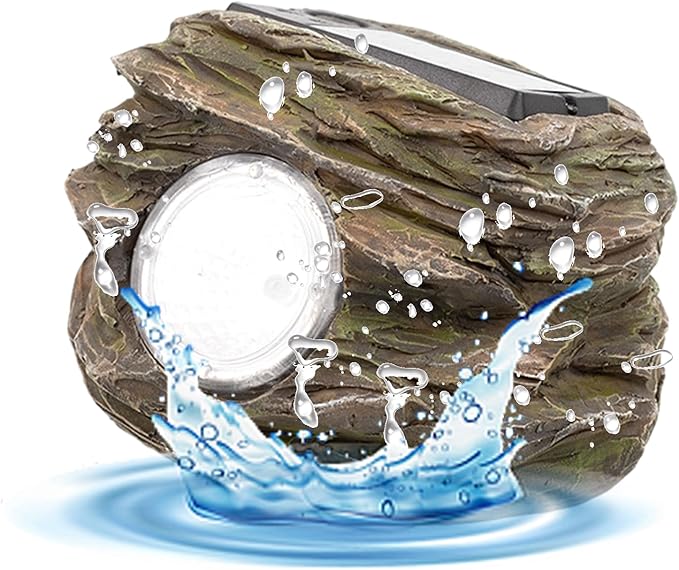 Amazon.com : Solar Stone Lamp Solar Lights, Light Stepping Stones ...