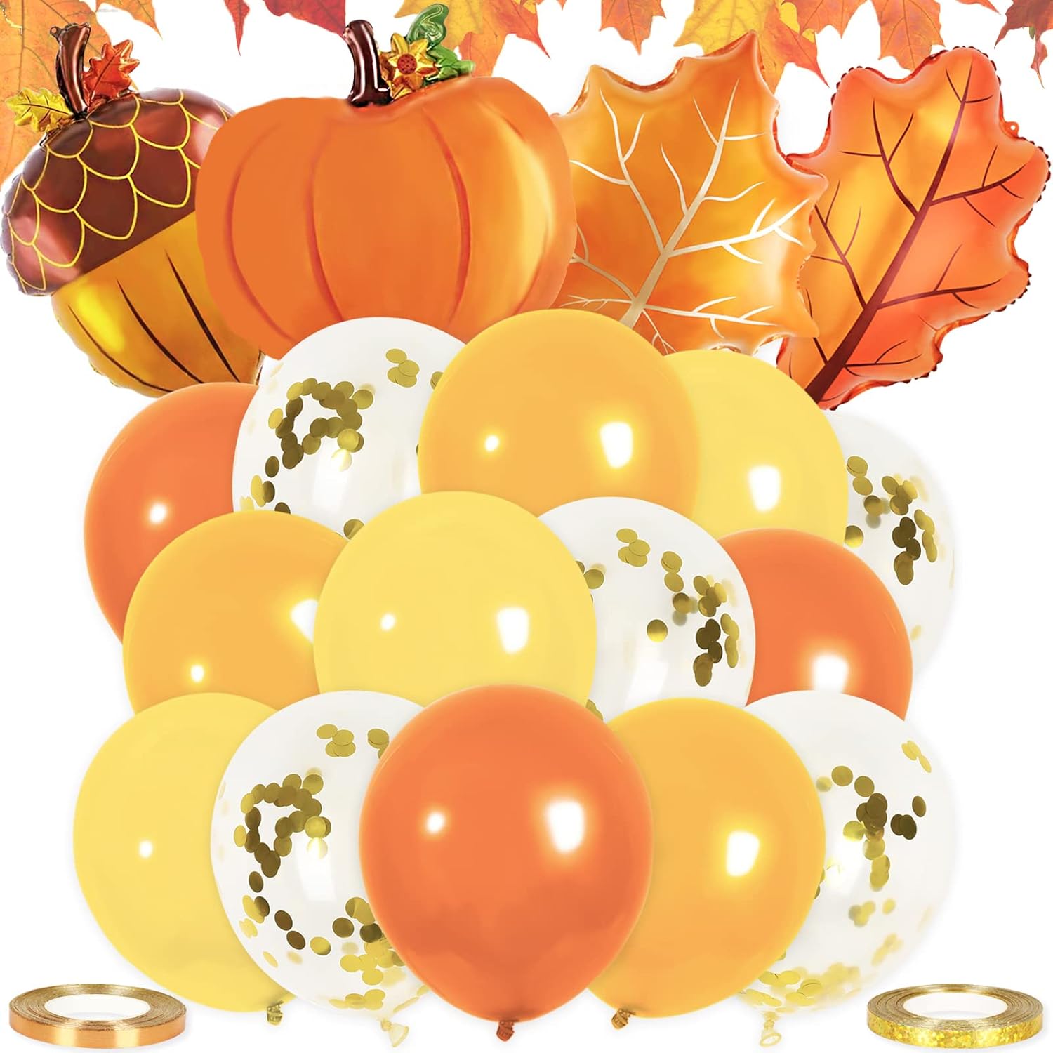 Amazon.com: Whaline 64Pcs Fall Thanksgiving Balloon Set Pumpkin Maple ...