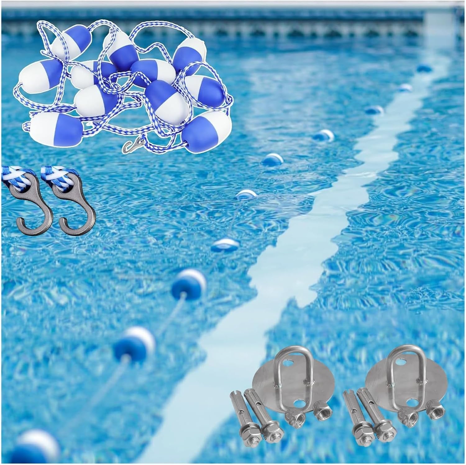 Swimming Pool Lane Rope, Swimming Pool Inground Safety Rope with Floats ...