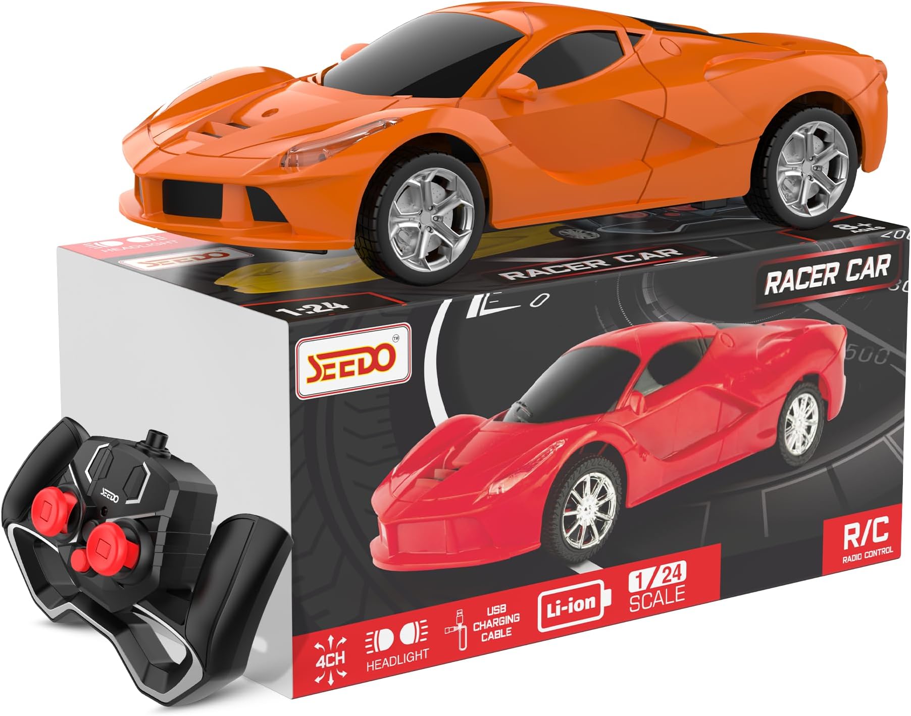 SEEDO Rechargeable Remote Control Racer Car High Speed Racing Sports ...