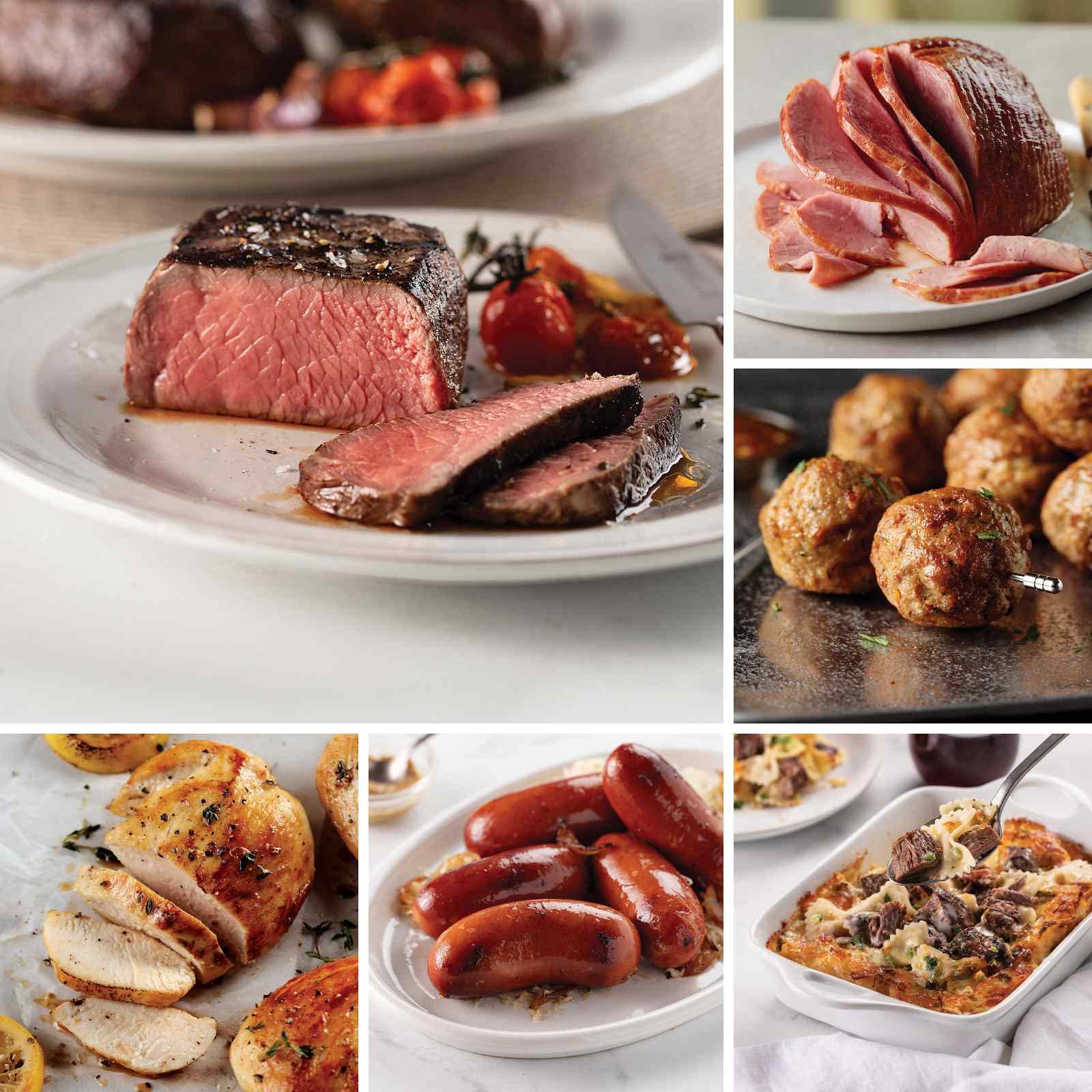 Buy Omaha Steaks Mega Meals Assortment (Butcher's Cut Top Sirloins, less Chicken s, Knockwurst ...