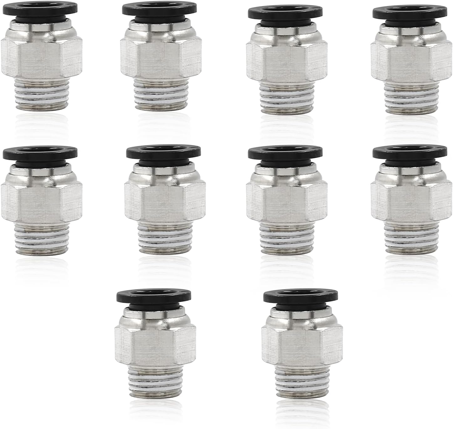 Moicstiy 10 Pack Push to Connect Tube Fittings Pneumatic Male Straight ...