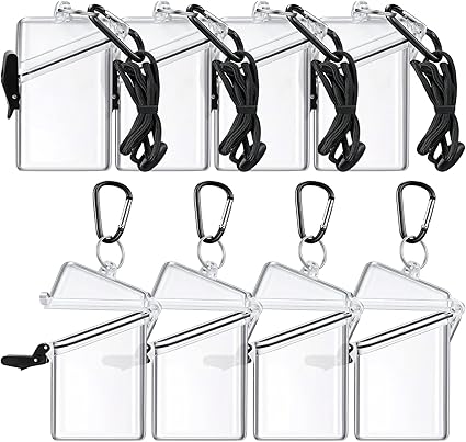 Amazon.com : 8 Pack Waterproof ID Card Badge Holder Case Clear ID ...