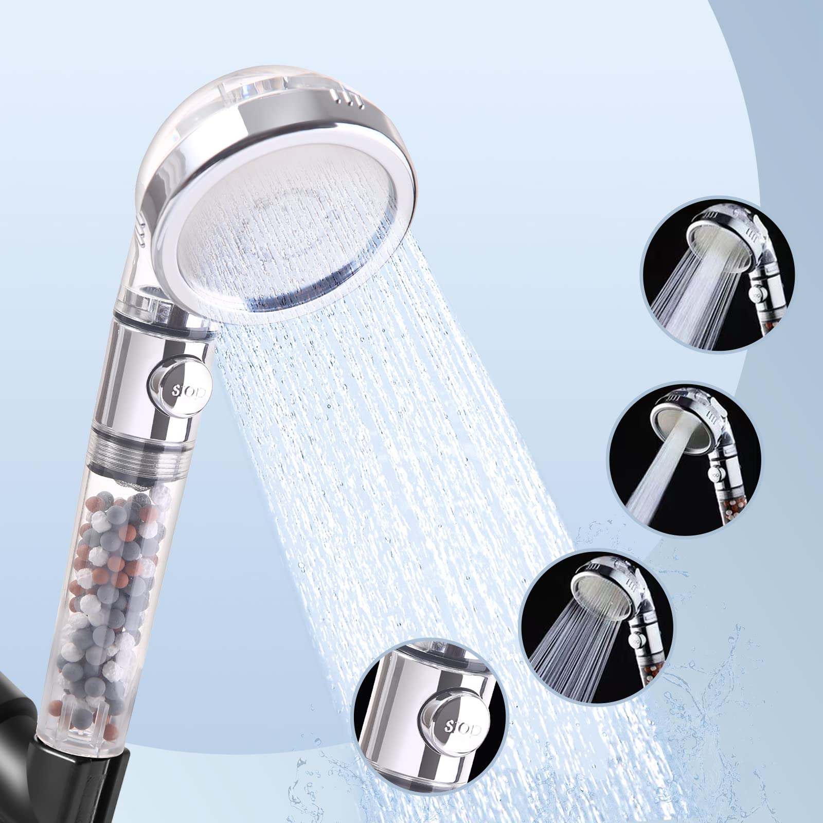 FACHIOO Filtered Shower Head, High Pressure Water Saving Showerhead ...