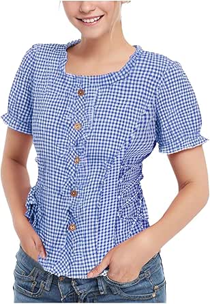 Amazon.com: Dirndl Blouse Women Oktoberfest Shirts German Bavarian ...
