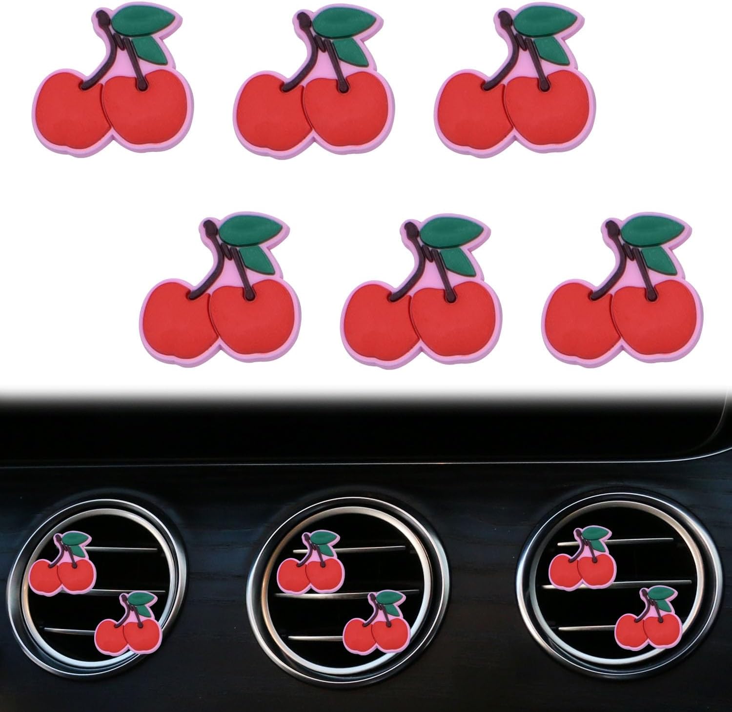 Amazon.com: 6 Pcs Red Cherry Air Vent Clips, Cute Cherry Car Air ...