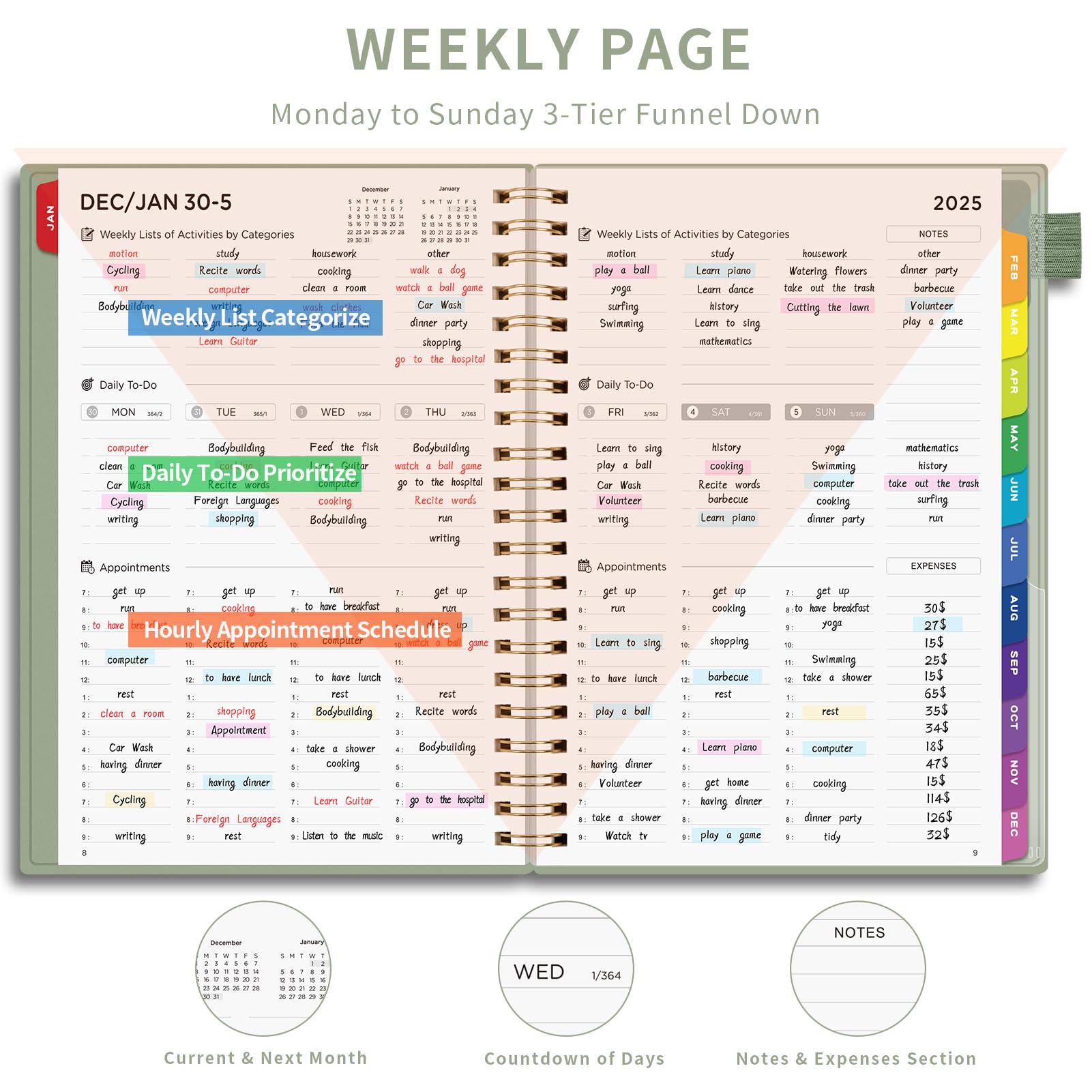 Snapklik.com : 2025 Planner Weekly And Monthly 8.5 X 11, Appointment ...
