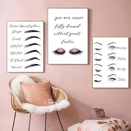 Amazon.com: Beauty Salon Wall Art Decor Eyelash Extension Guide Posters ...