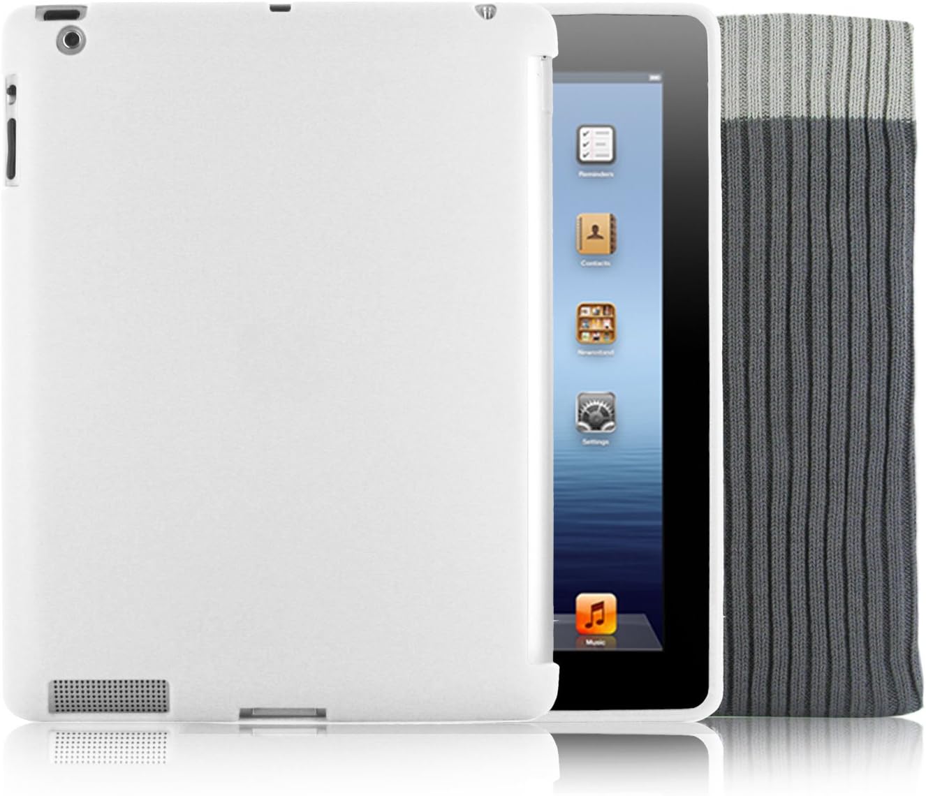 Amazon.com: Kolay iPad 4 White Gel Back Cover Tough TPU Case + Screen ...