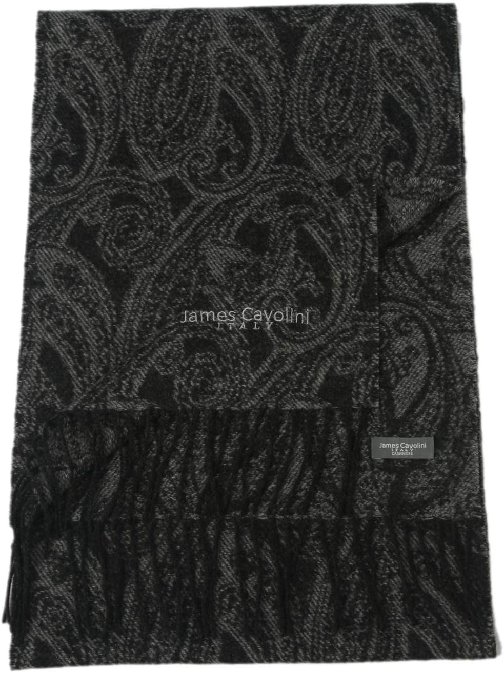 James Cavolini Italy Men's Cashmere Wool Paisley Black Scarf at Amazon ...