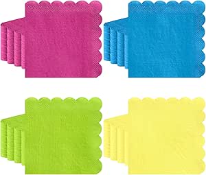 Amazon.com: Xiangqu 120 Pcs Neon Napkins, 5 x 5 Inch Bright Colorful ...