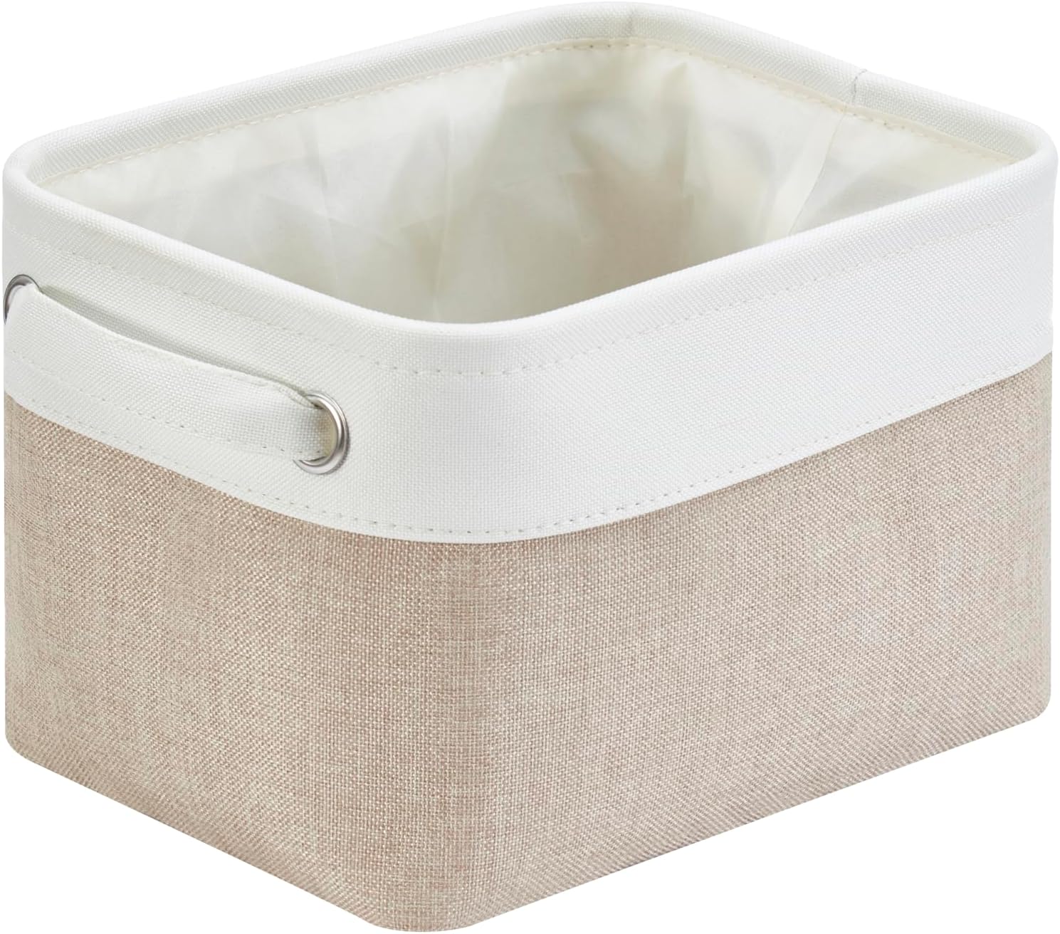Mangata Small Canvas Storage Box, Fabric Storage Basket with Handles ...