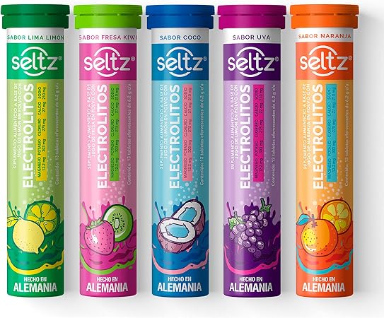 5-pack SELTZ Electrolitos Sabores surtidos, 13 tabletas efervecentes en ...