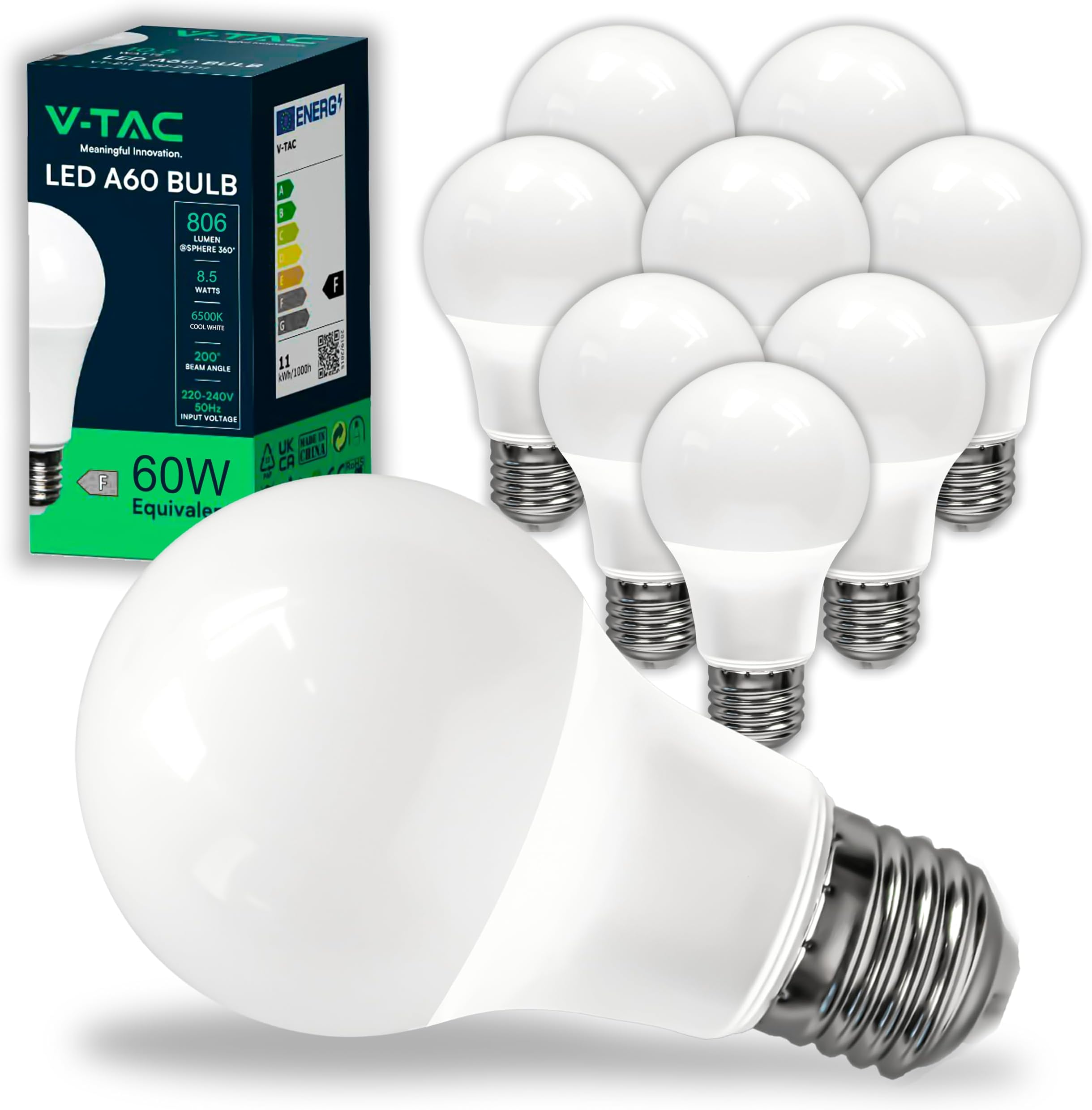 V-TAC Ampoule LED culot E27 20W (équivalent 150W) A80-2452 Lumen ...