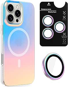 Amazon.com: LONLI Hue Bundle - for iPhone 16 Pro - Iridescent Phone Case Compatible with Magsafe ...