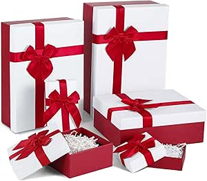 Amazon.com: 6 PCS Gift Boxes for Present, Christmas Gift Boxes with ...
