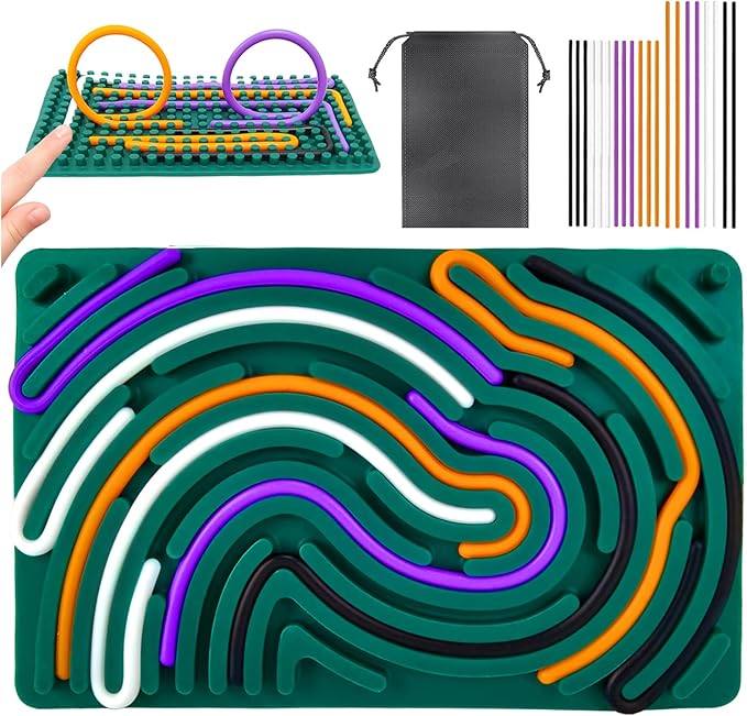 Sensory Activity Board, Silicone Calm Down Busy Board Double Side ...