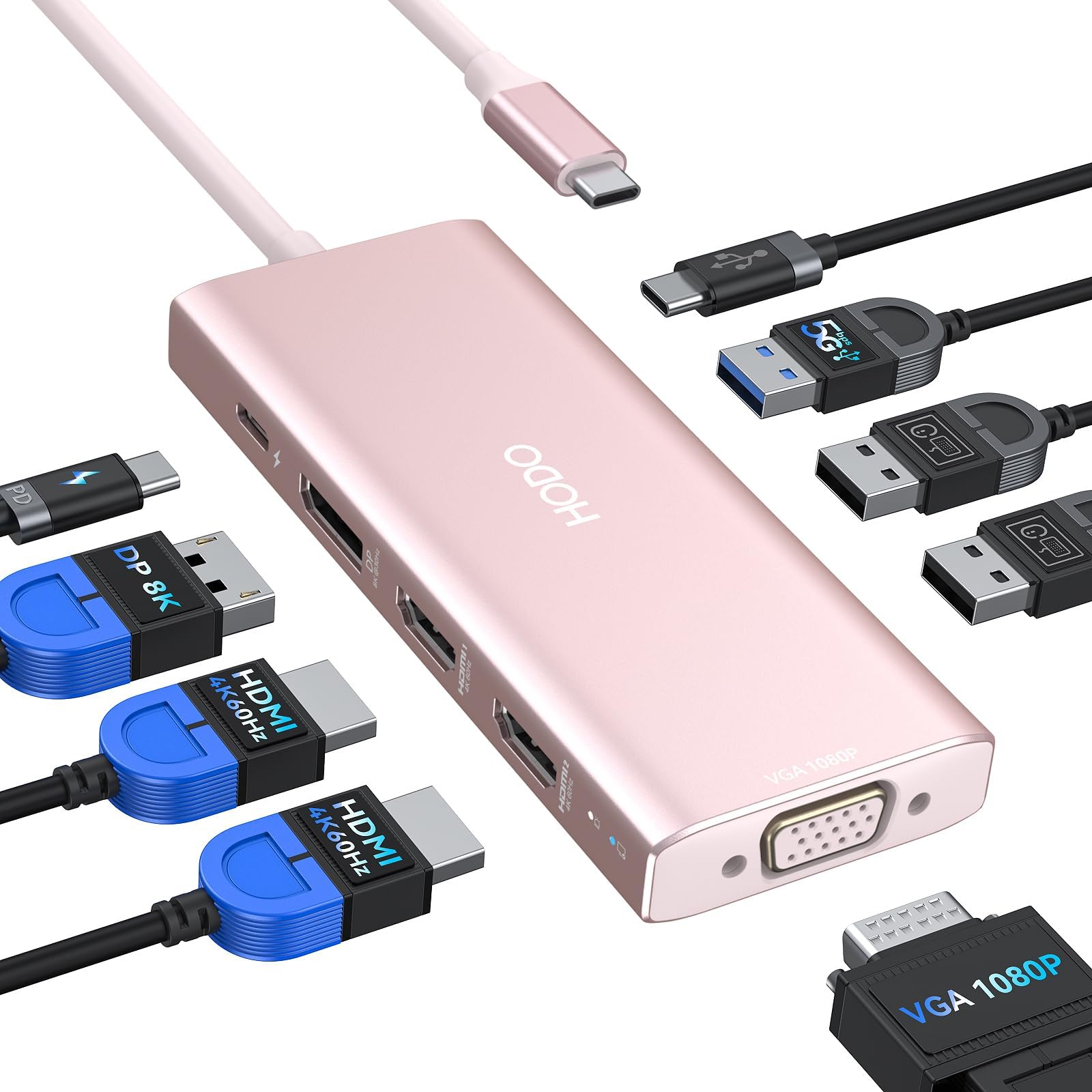 Amazon.com: HODO USB C Docking Station Dual Monitor Adapter for Dell HP ...