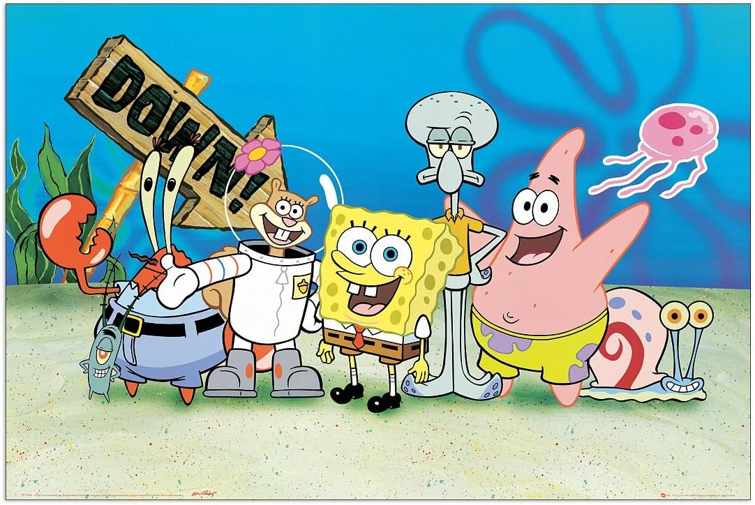 Amazon.com: Artopweb Spongebob (Decorative Panel 23.5x35.5 inches), 23. ...