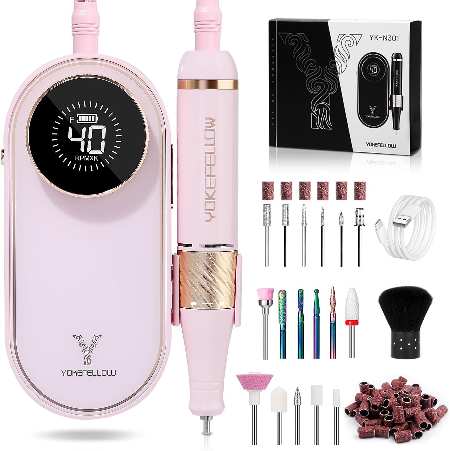 Amazon.com: Electric 45000RPM Nail Drill Machine Rechargeable Portable ...