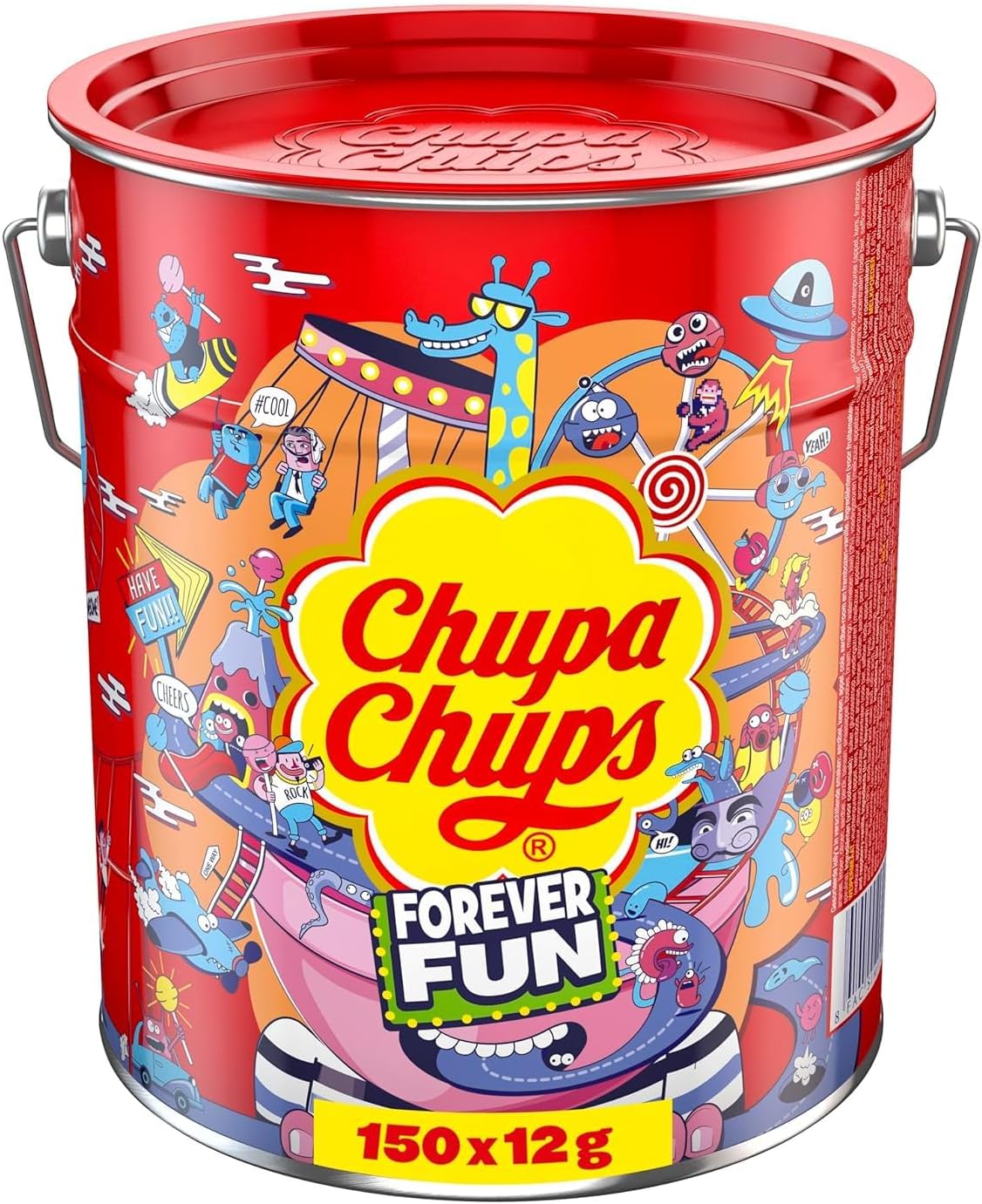 Chupa Chups Best of Lollipop Lollipop Bucket 150 Lollipops in Metal Pop ...
