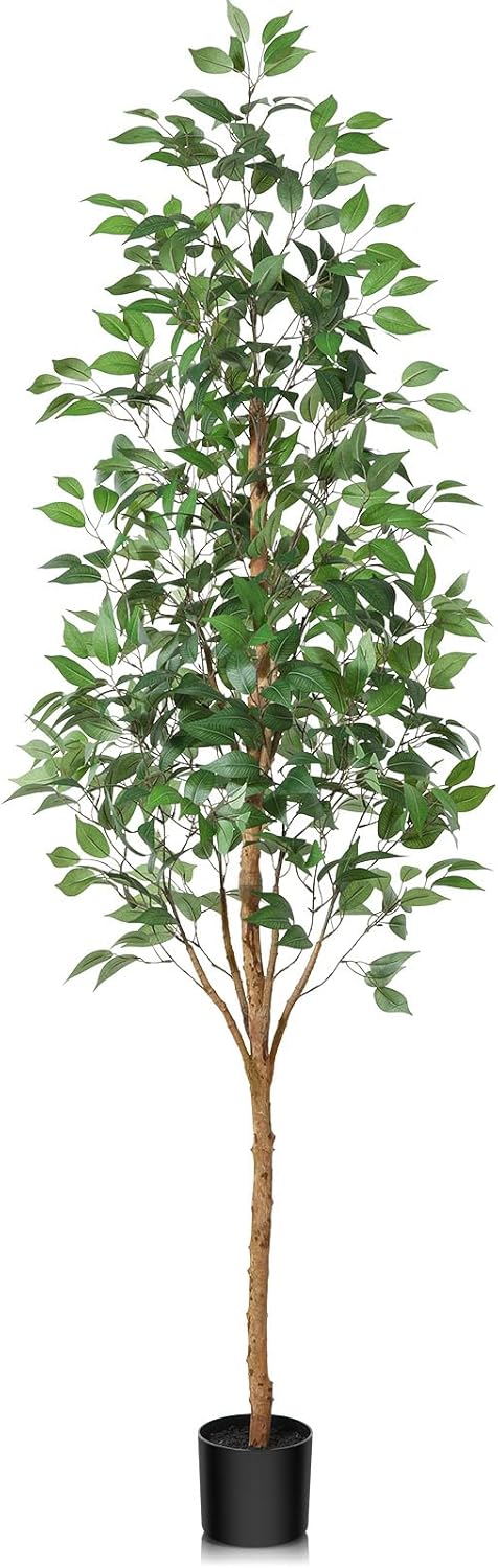 Amazon.com: 7FT Artificial Ficus Tree,Fake Tree with Natural Wood Trunk ...