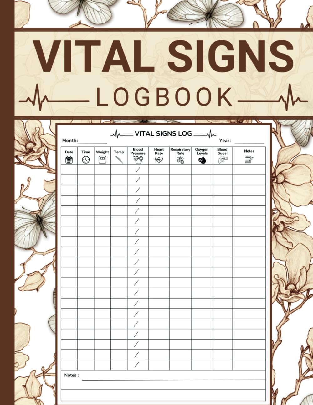Vital Signs Log Book: Simple Large Health Monitoring Journal and ...