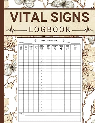 Vital Signs Log Book: Simple Large Health Monitoring Journal and ...
