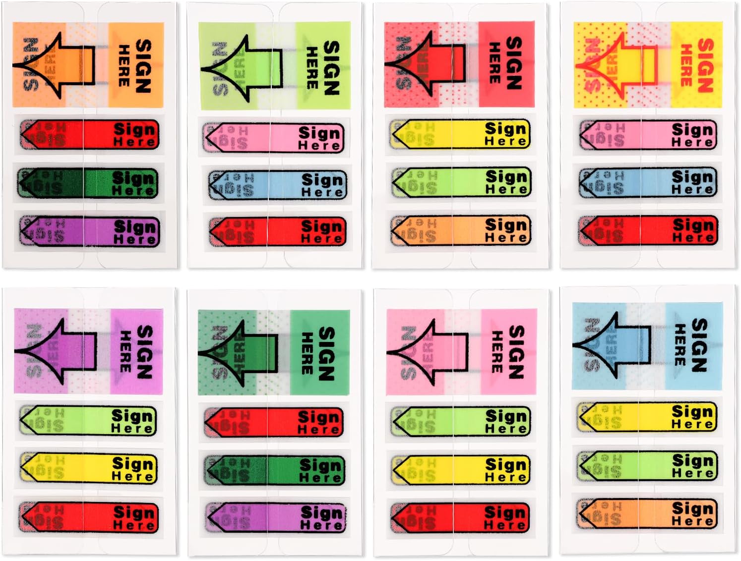 Amazon.com : 800pcs/8 Packs Sign Here Stickers, Sign Here Page Tabs ...
