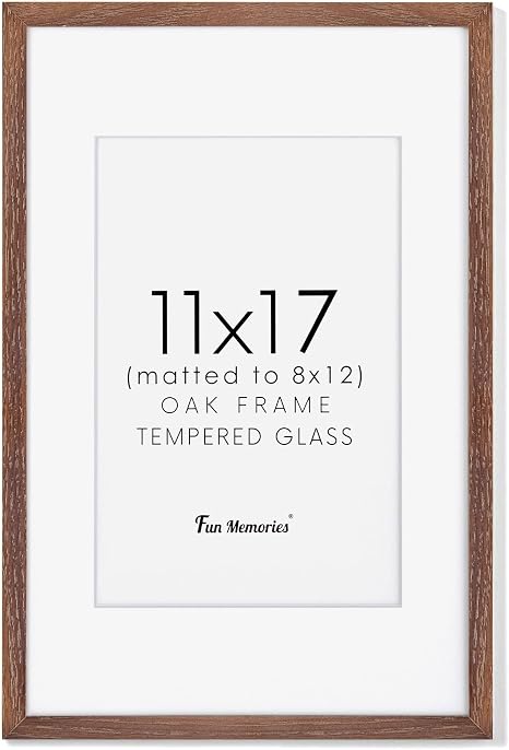 Amazon.com - Fun Memories 11x17 Picture Frame, Natural Solid Oak Wood ...