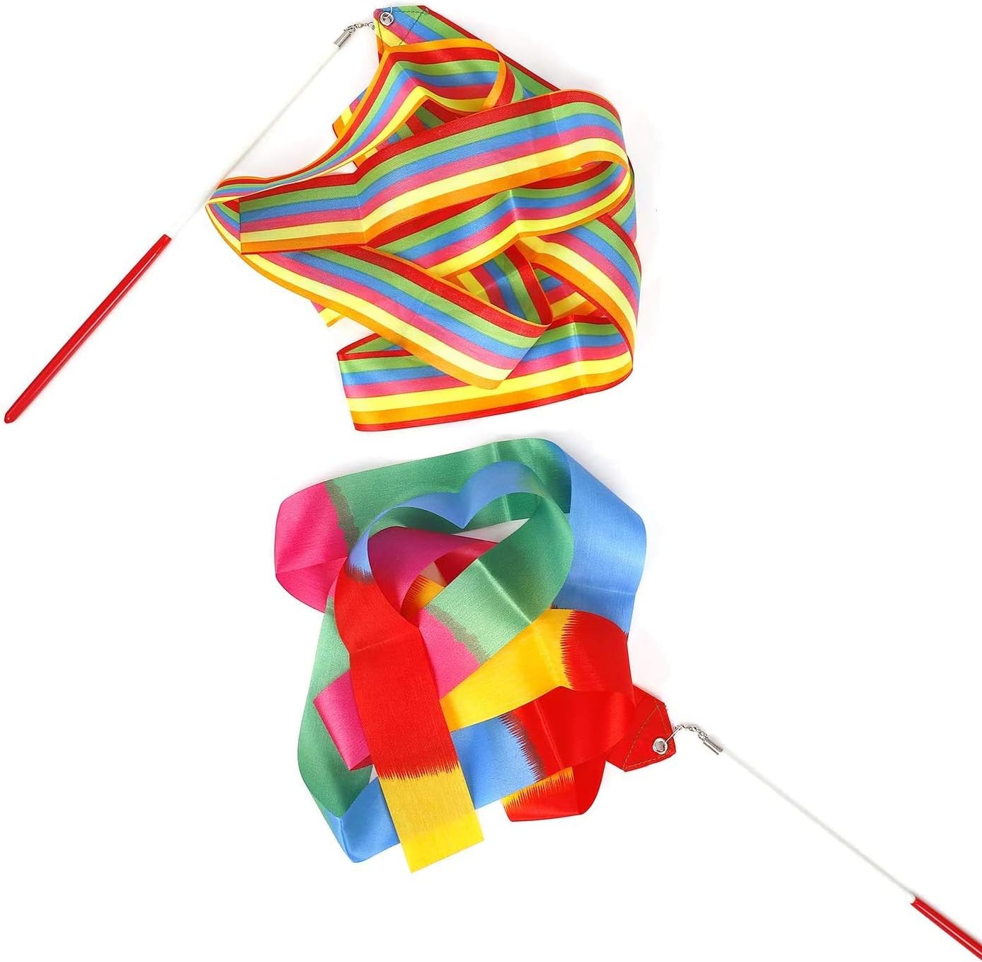 YKKJ 10 pieces 2 metres rhythmic gymnastics stick band, gym streamers ...