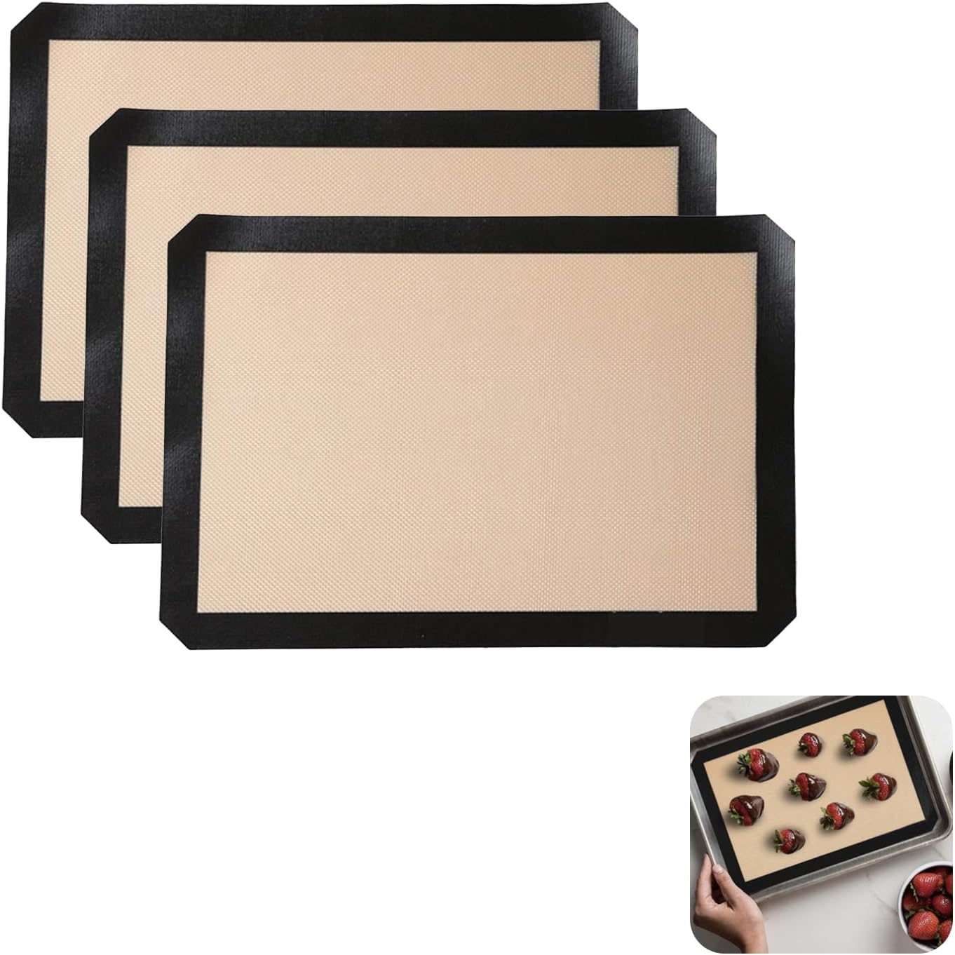 Silicone Baking Mats, Non-Stick, Food-Safe Mats for Easy Baking ...