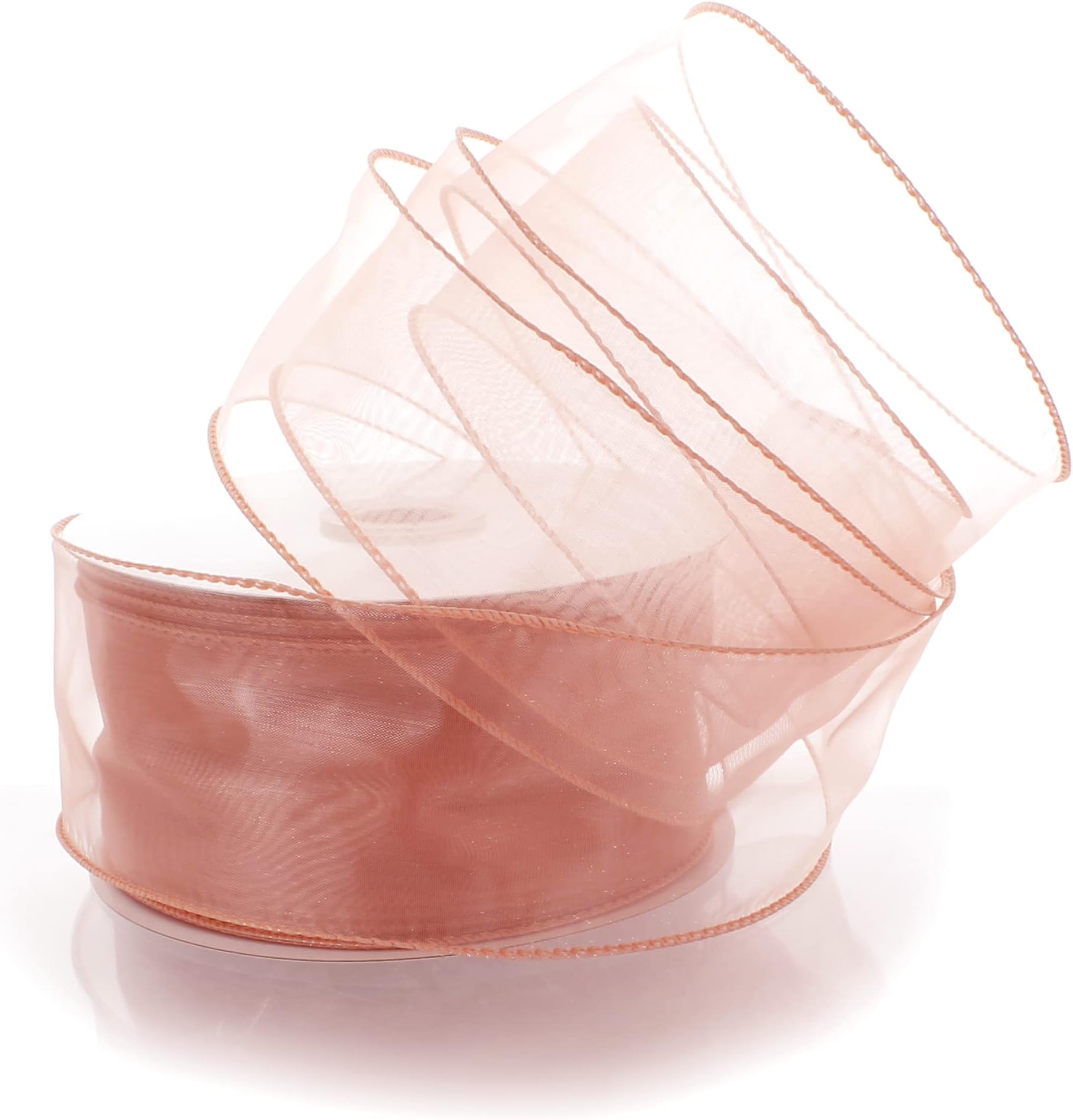 Amazon.com: 1-1/2 Inch Wide 10 Yards Dusty Rose Pink Wired Chiffon ...