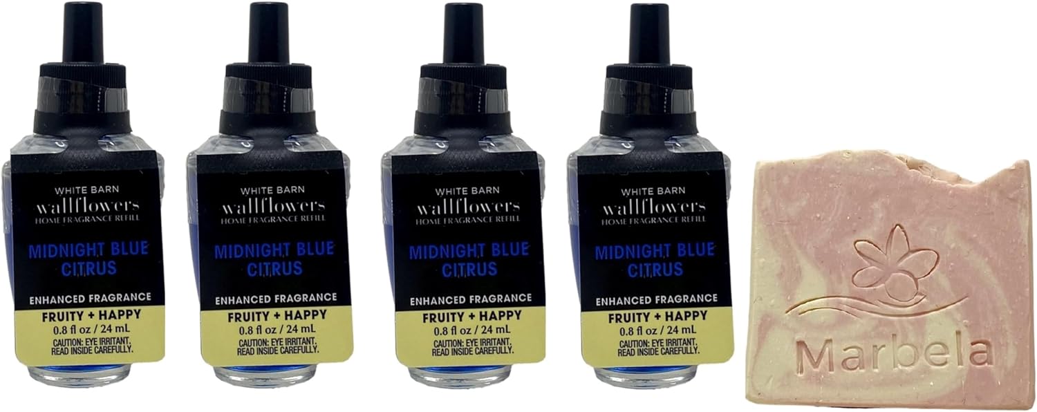 Amazon.com: Bath and Body Works Midnight Blue Citrus 4 Pack Wallflowers ...