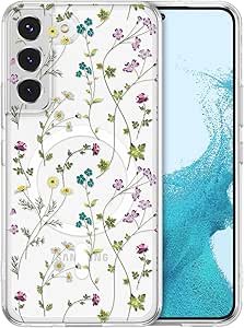 Amazon.com: RALEAVO for Samsung Galaxy S22 Plus Case Compatible with MagSafe Clear Floral Cover ...