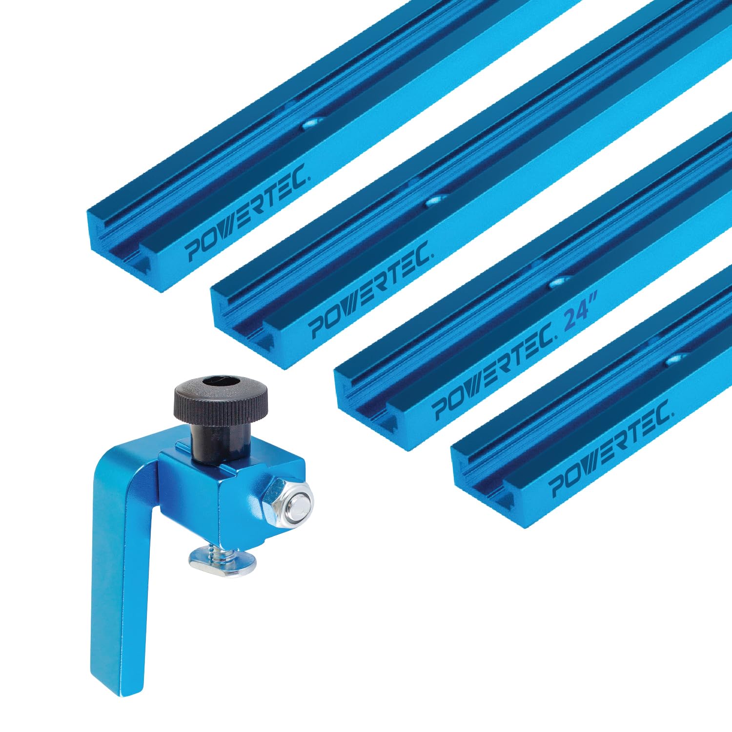 Amazon.com: POWERTEC 72140 24"x4 Universal T track with 1 Pc 3" T track ...