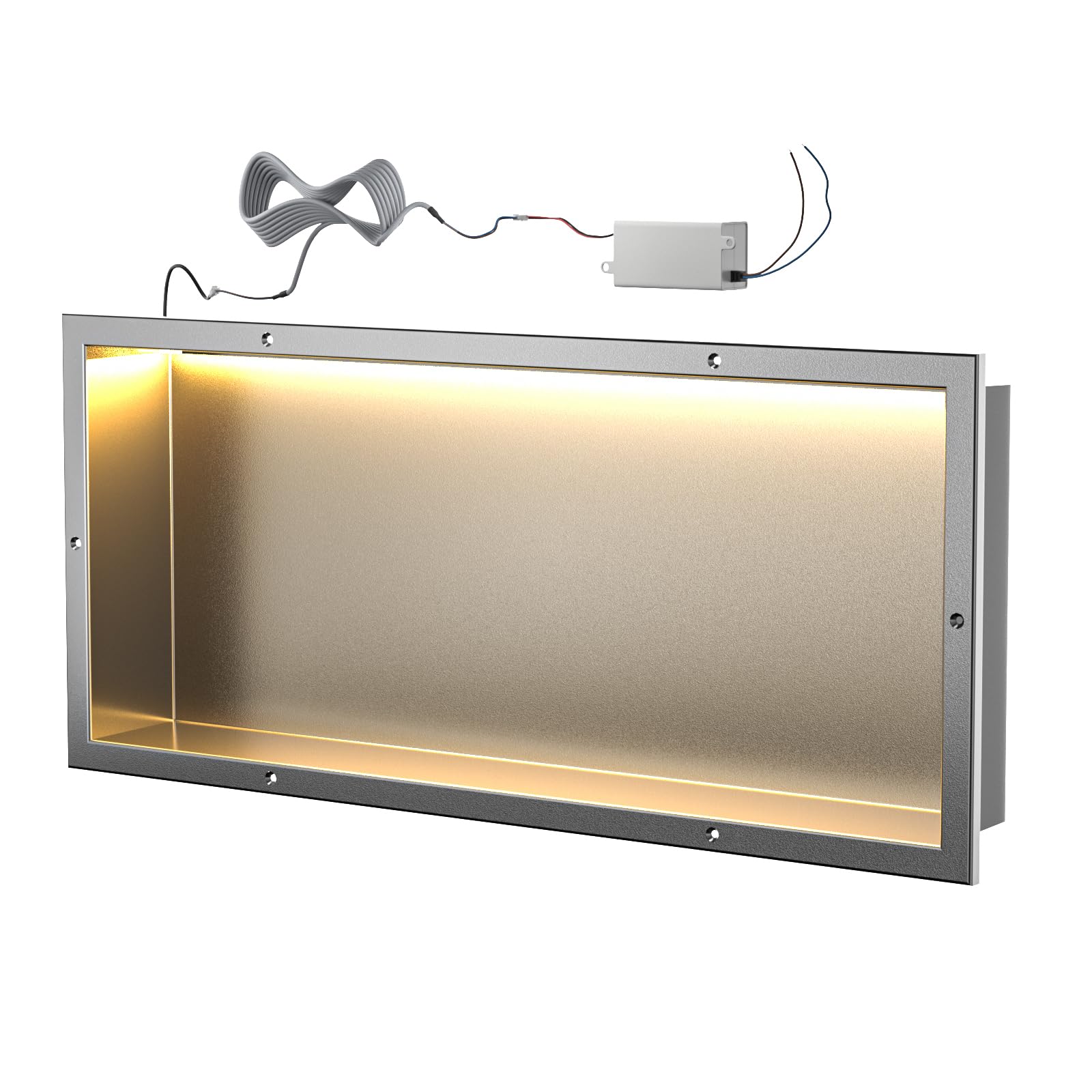 Amazon.com: Bernkot Prefabricated Shower Niche with LED Light ...