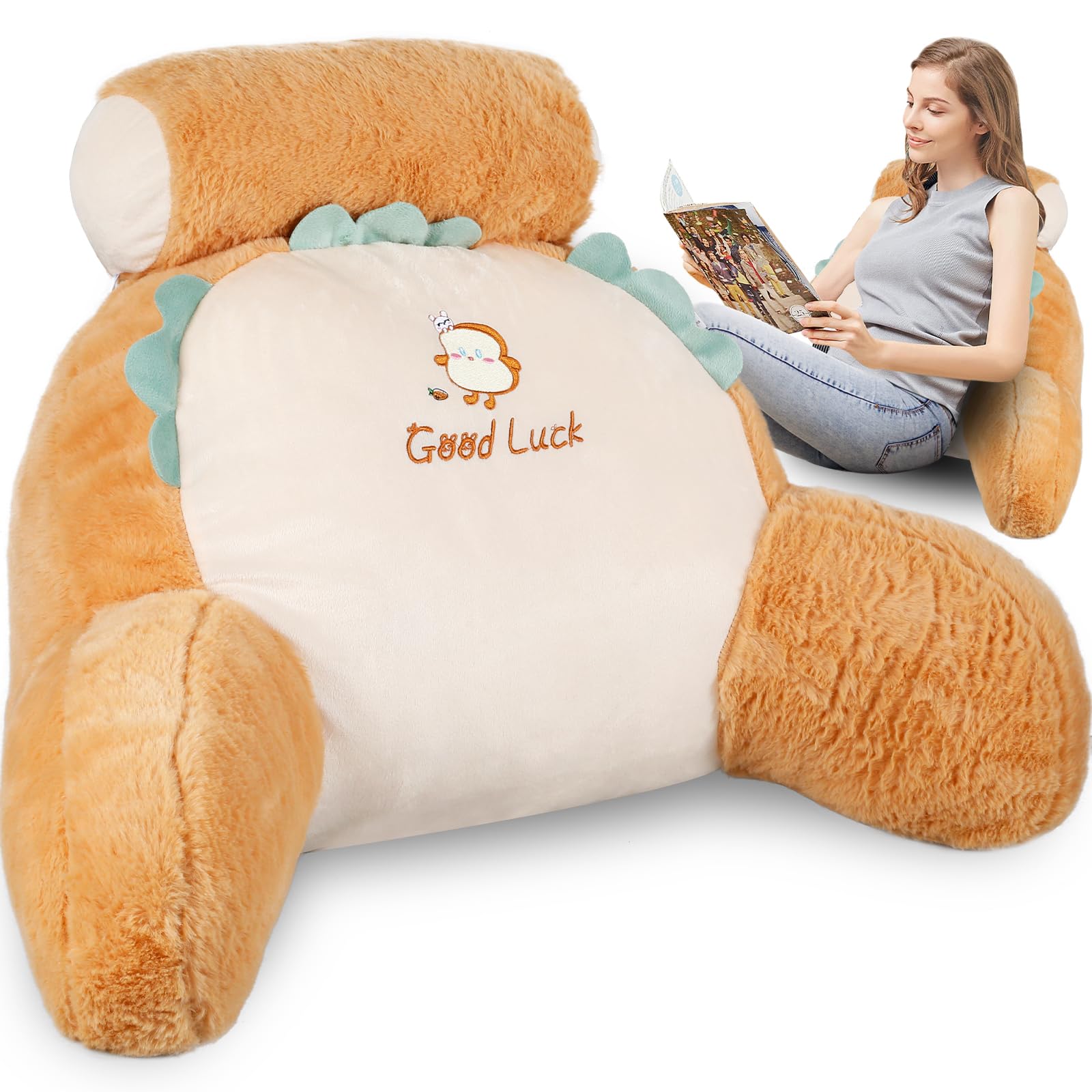 Reading Pillow for Bed 75×50 CM Lovely 2 In 1 Soft Reading Cushion for ...
