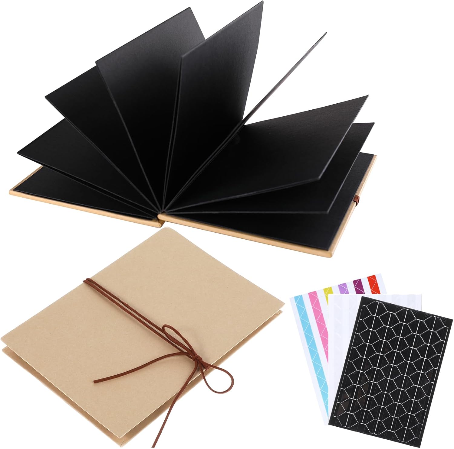 Amazon.com: Scrapbook Album Kraft Paper Album Folding Craft Book Photo ...